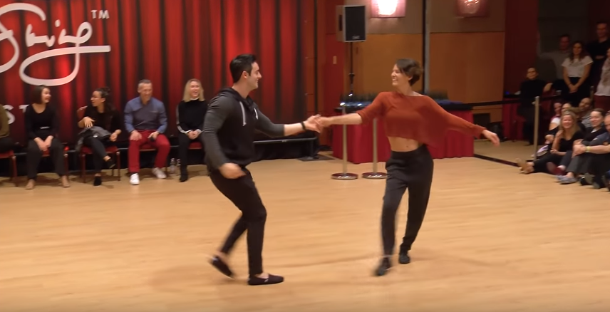 Couple are challenged to swing dance to the ‘Macarena’, bring the house ...