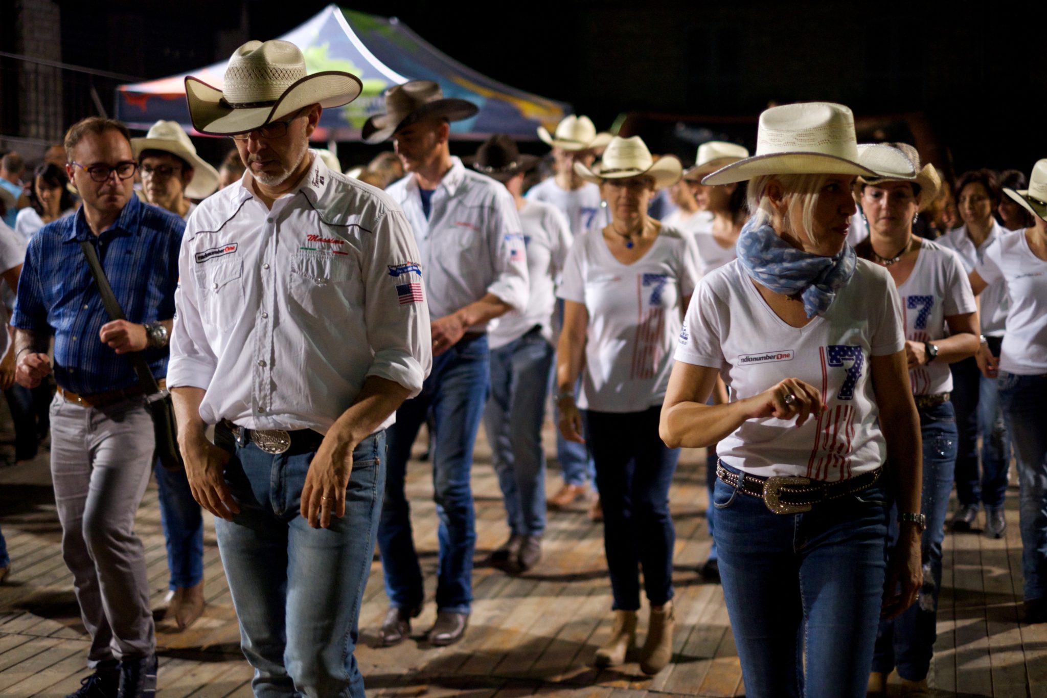 Line dancers shake up room with smooth routine