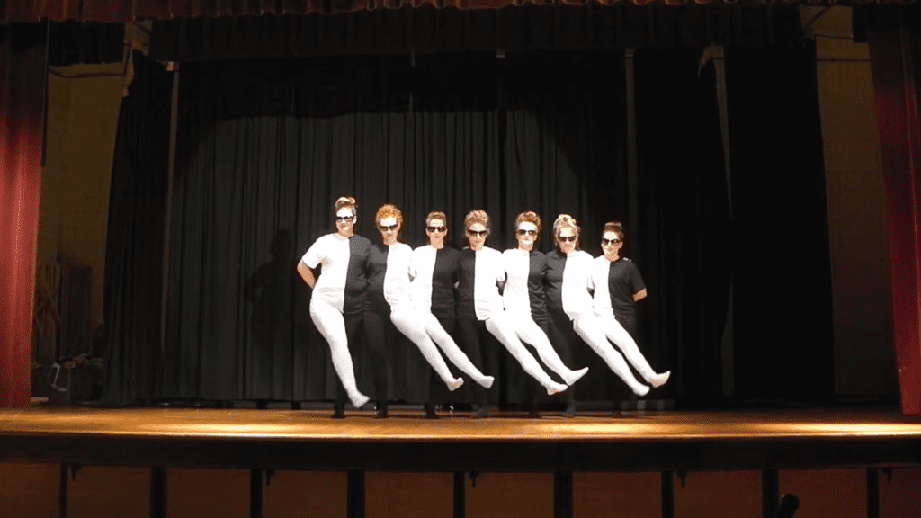 7 women perform mind-bending optical illusion dance