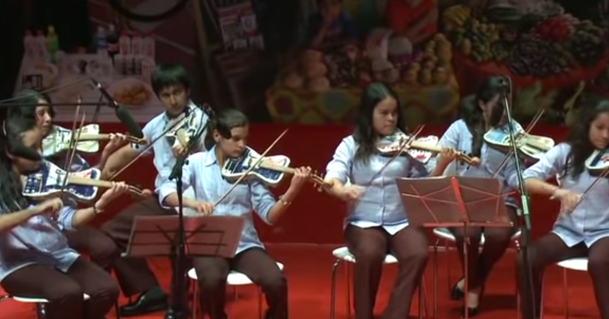 Young orchestra in Paraguay play with instruments made of trash and ...