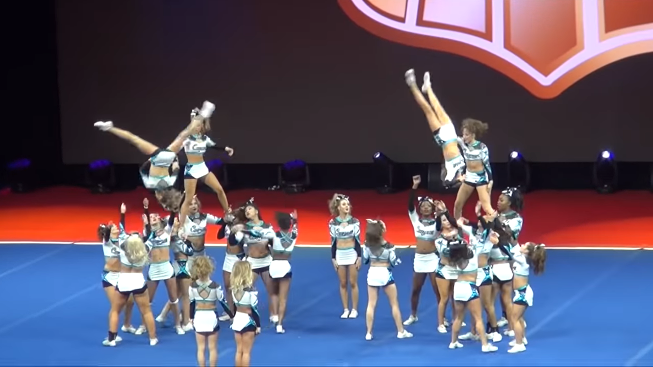 Cheerleaders cut the music and surprise the audience with their ...